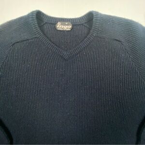 Vintage | Sweaters | Guc Vintage Ingo Deep Navy Blue V Neck Wool Blend ...